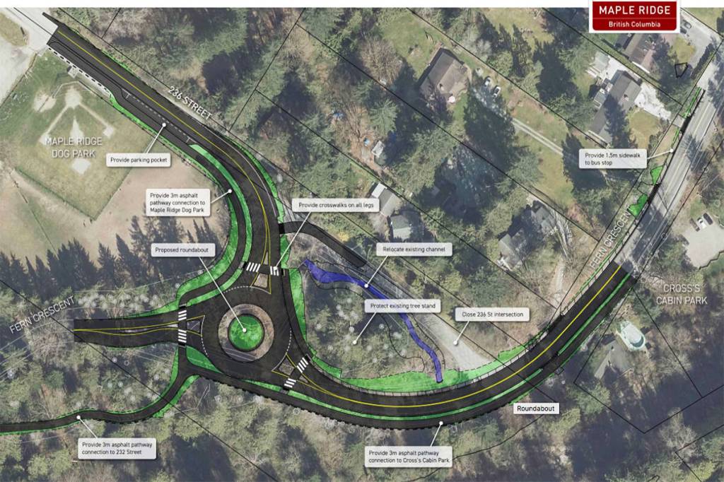 Maple Ridge city hall plans new roundabout on Fern Crescent | Maple ...